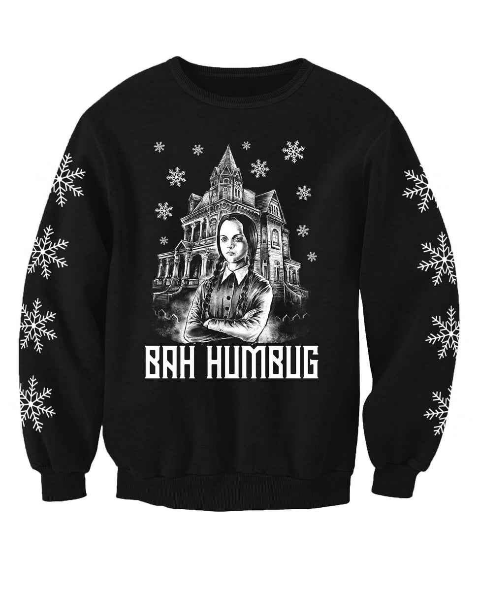 Wednesday Addams Inspired Adults Christmas Jumper – nostalgicclothing.com